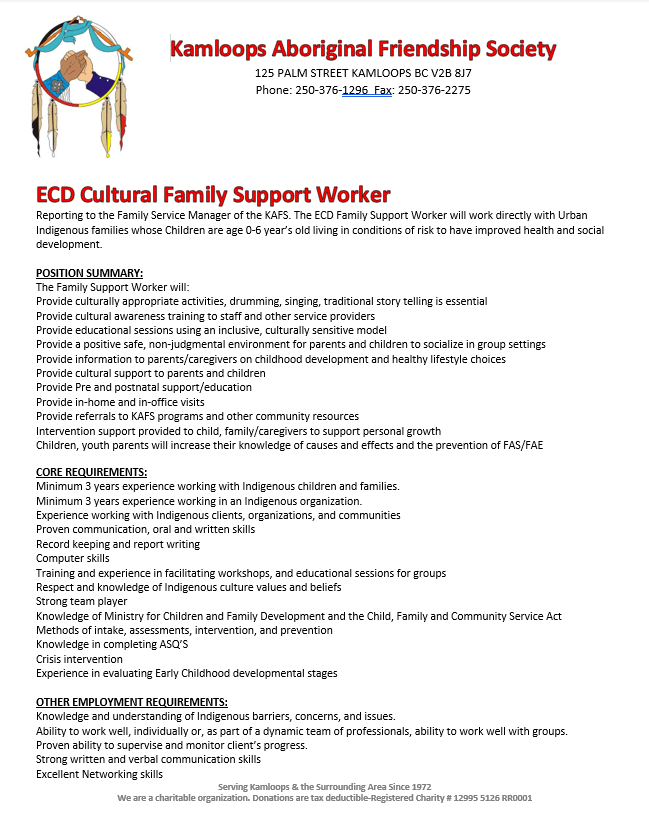 Employment – Kamloops Aboriginal Friendship Society